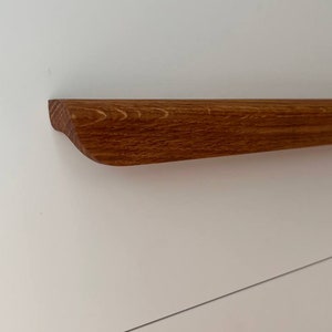 Long Cabinet Knobs, Line Wooden Handles, Solid Oak, Long Minimalist ...