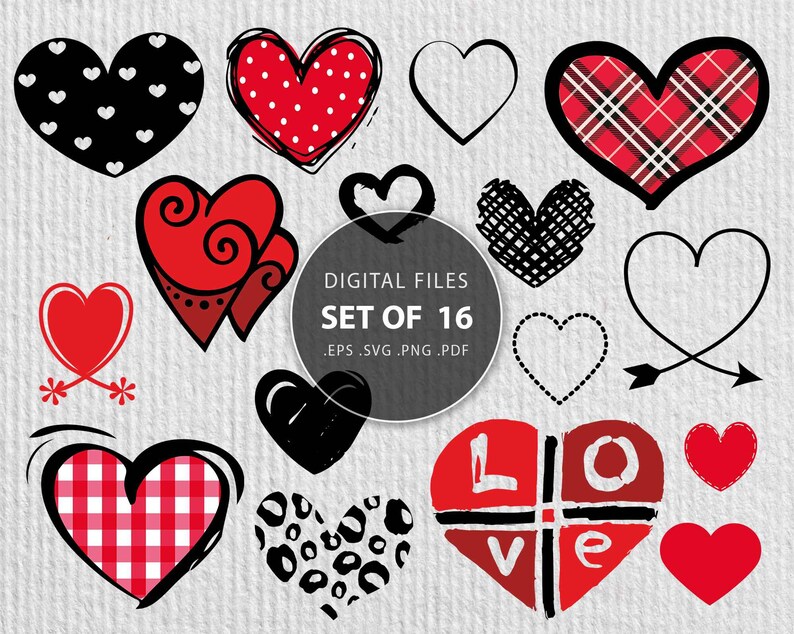 Heart With Text Love File, Hand Drawing Pencil, Love SVG, Buffalo Plaid ...