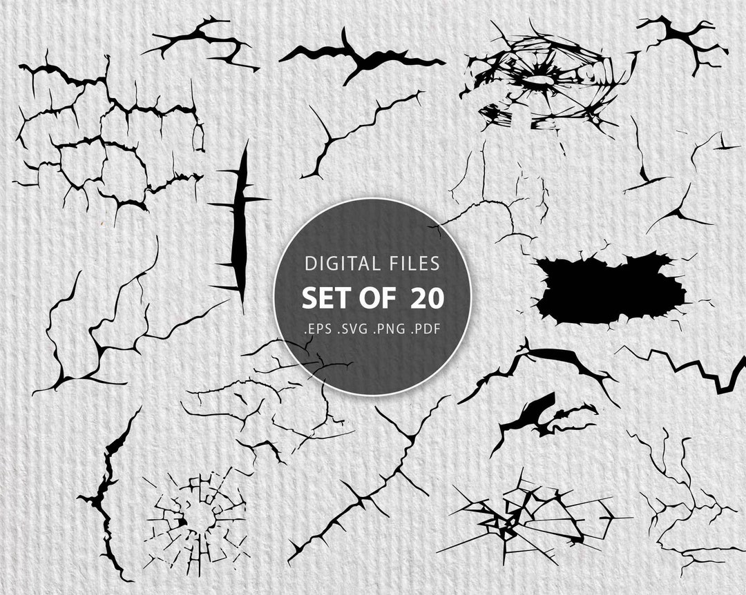 Crack Svg Bundle, Break Svg Set, Lightning File, Outline, Scribbles Pen ...
