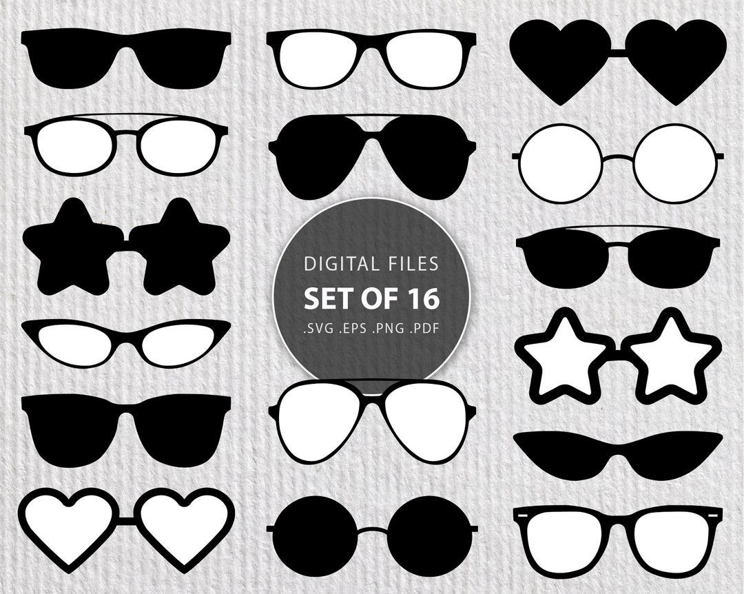 Glasses Svg, Spectacles Bundle, Eyeglasses Set, Sunglasses Svg Cut File ...