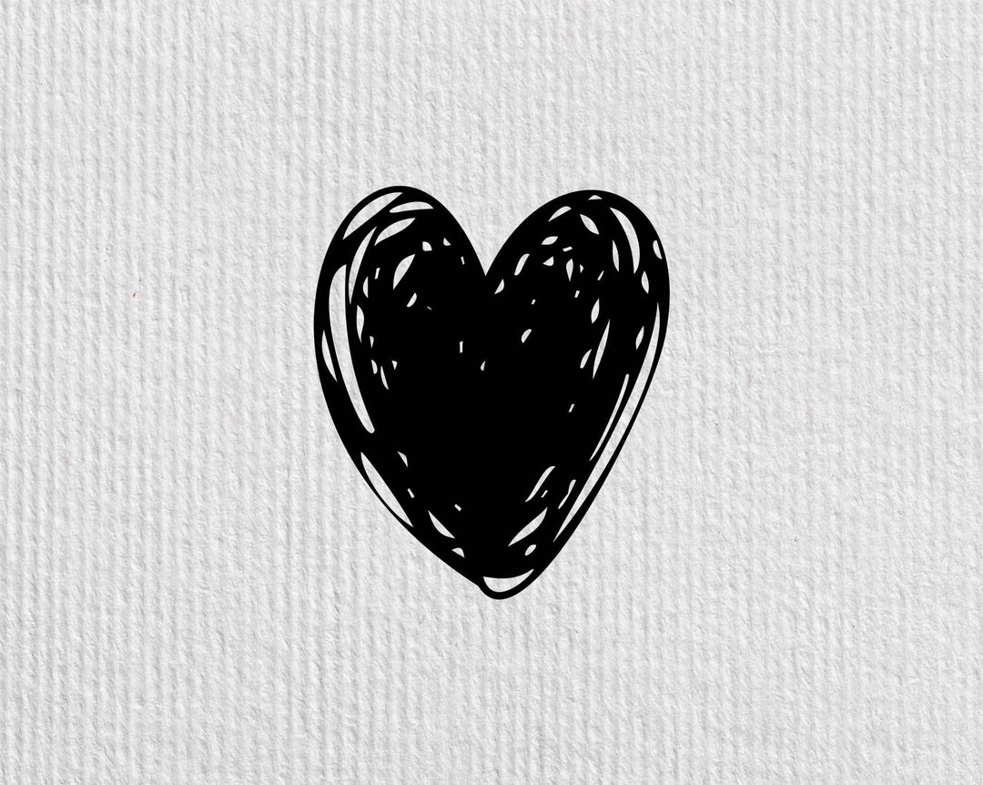 Heart SVG Cut File, Hand Drawing Hearts, Sketch Love SVG, Draft Hears ...