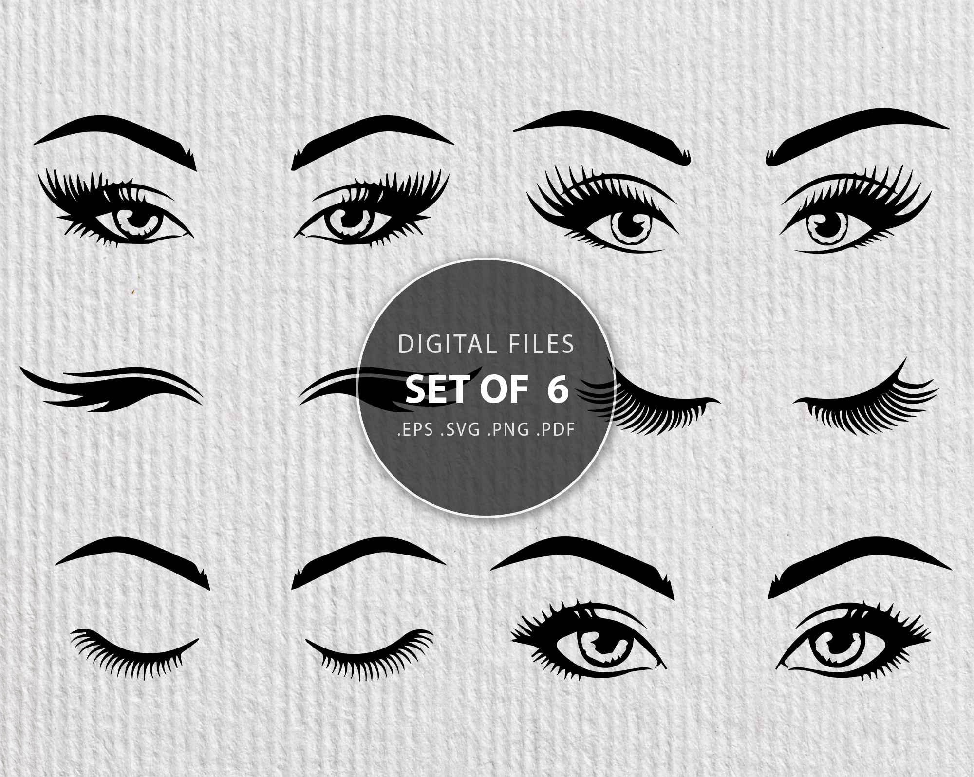 Wink Eye SVG, Winking Look, Eyes and Eyebrows, Eyebrows and Eyelashes ...