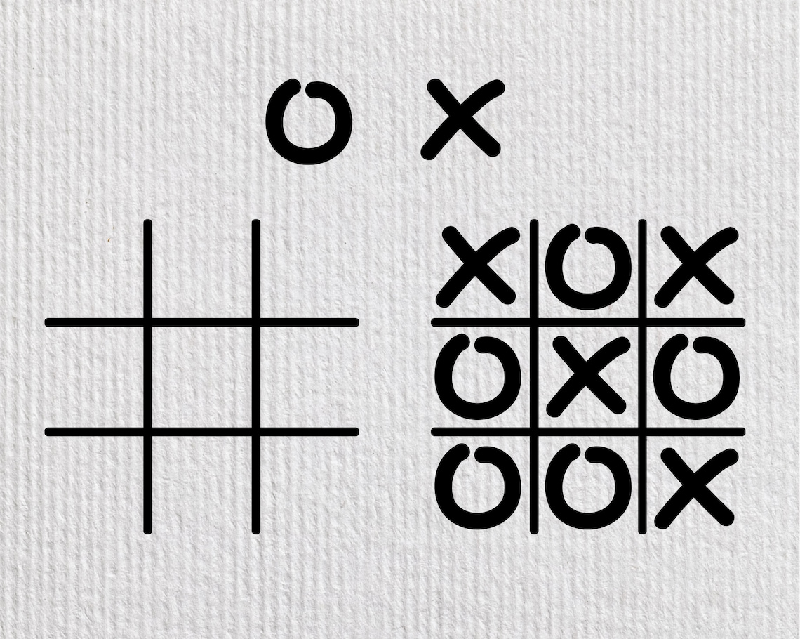 Tic Tac Toe Svg Kit Tic Tac Toe Game Stencil Digital Vector - Etsy