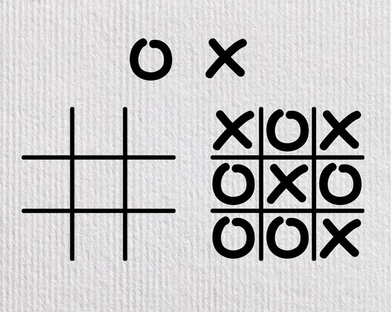 Tic Tac Toe Svg Kit Tic Tac Toe Game Stencil Digital Vector | Etsy