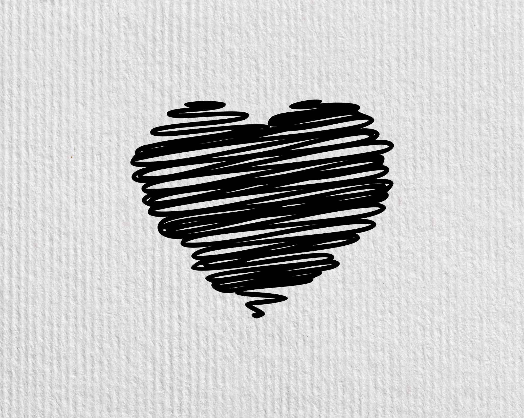Heart SVG Cut File, Hand Drawing Hearts, Sketch Love SVG, Draft Hears ...