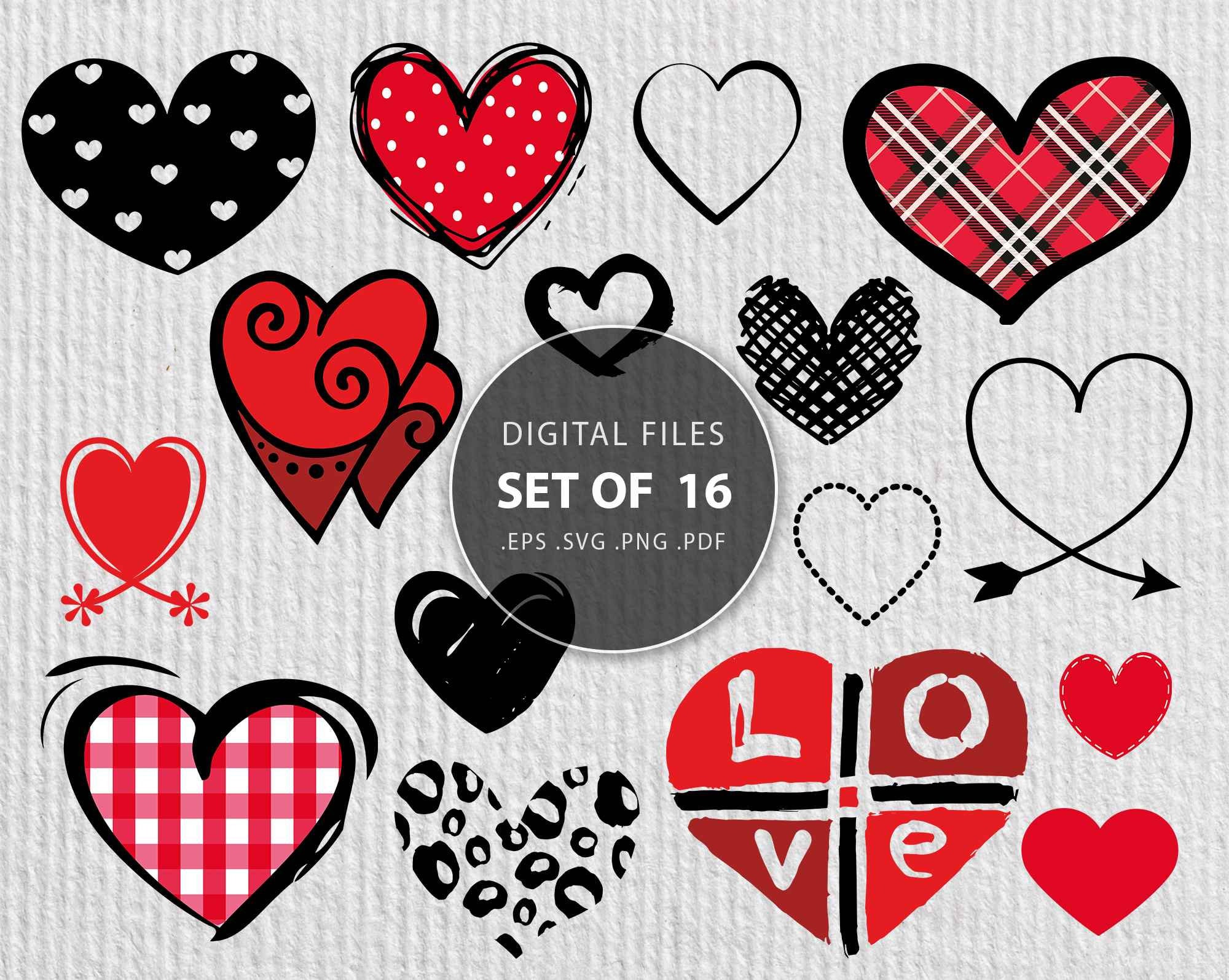 Heart SVG Cut File Hand Drawing Hearts Sketch Love SVG - Etsy