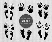Baby Hand Print Svg Food Print Handprint Footprint Files - Etsy