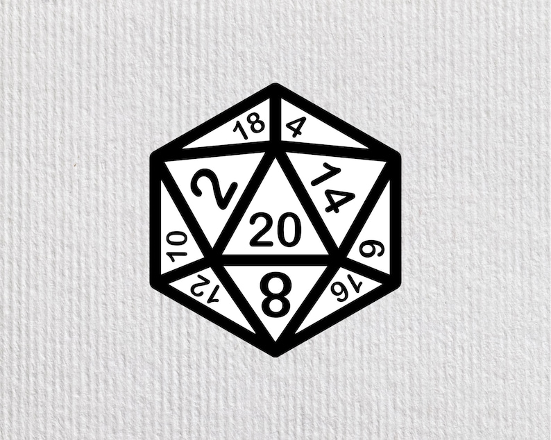 D20 Svg File, Dnd Dice, D20 Template Svg, D20 Game Stencil Cut File ...
