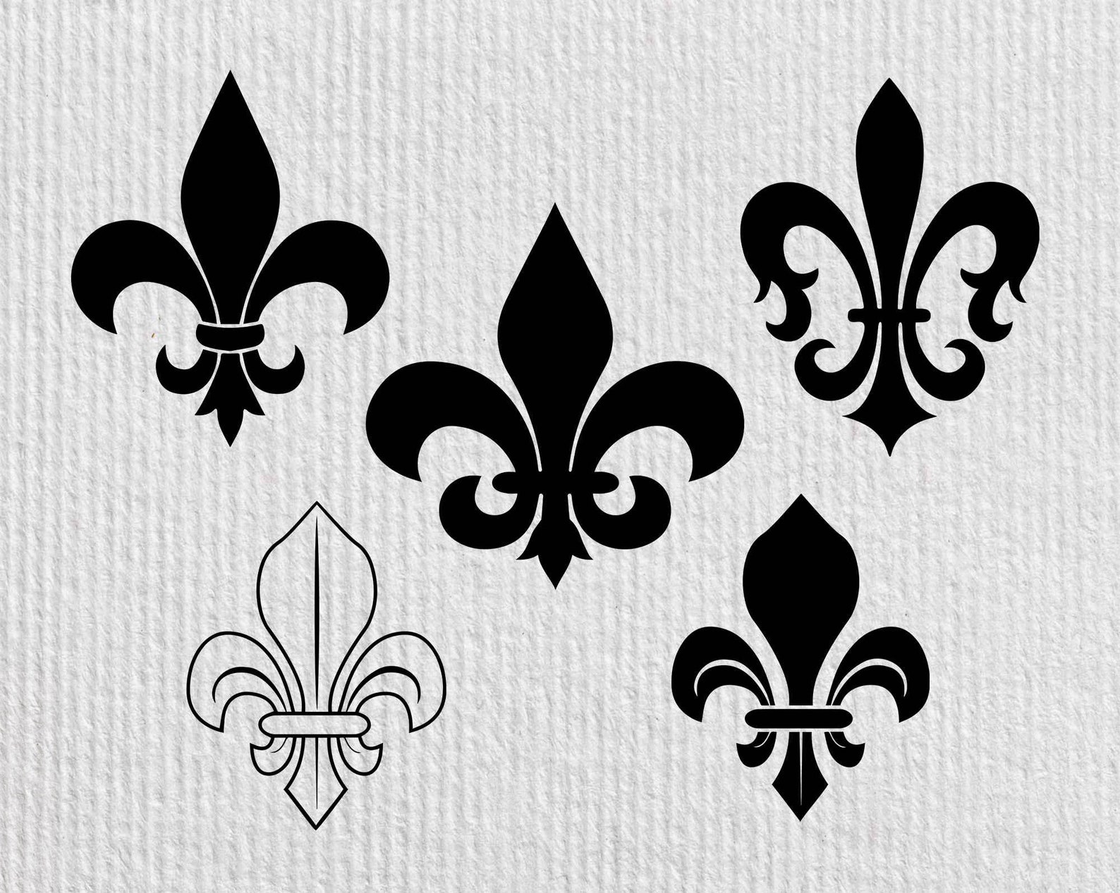 Lily Svg, Heraldic Lily Bundle Svg, Vintage Fleur-de-lis Print, Royal ...