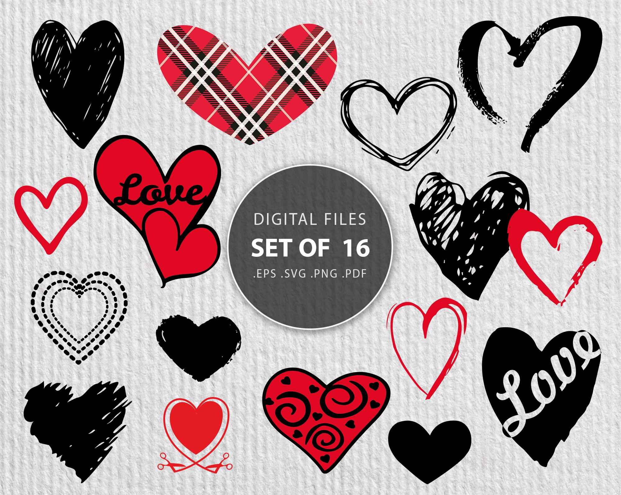 Heart With Text Love File, Hand Drawing Heart Shapes, Love SVG, Red ...