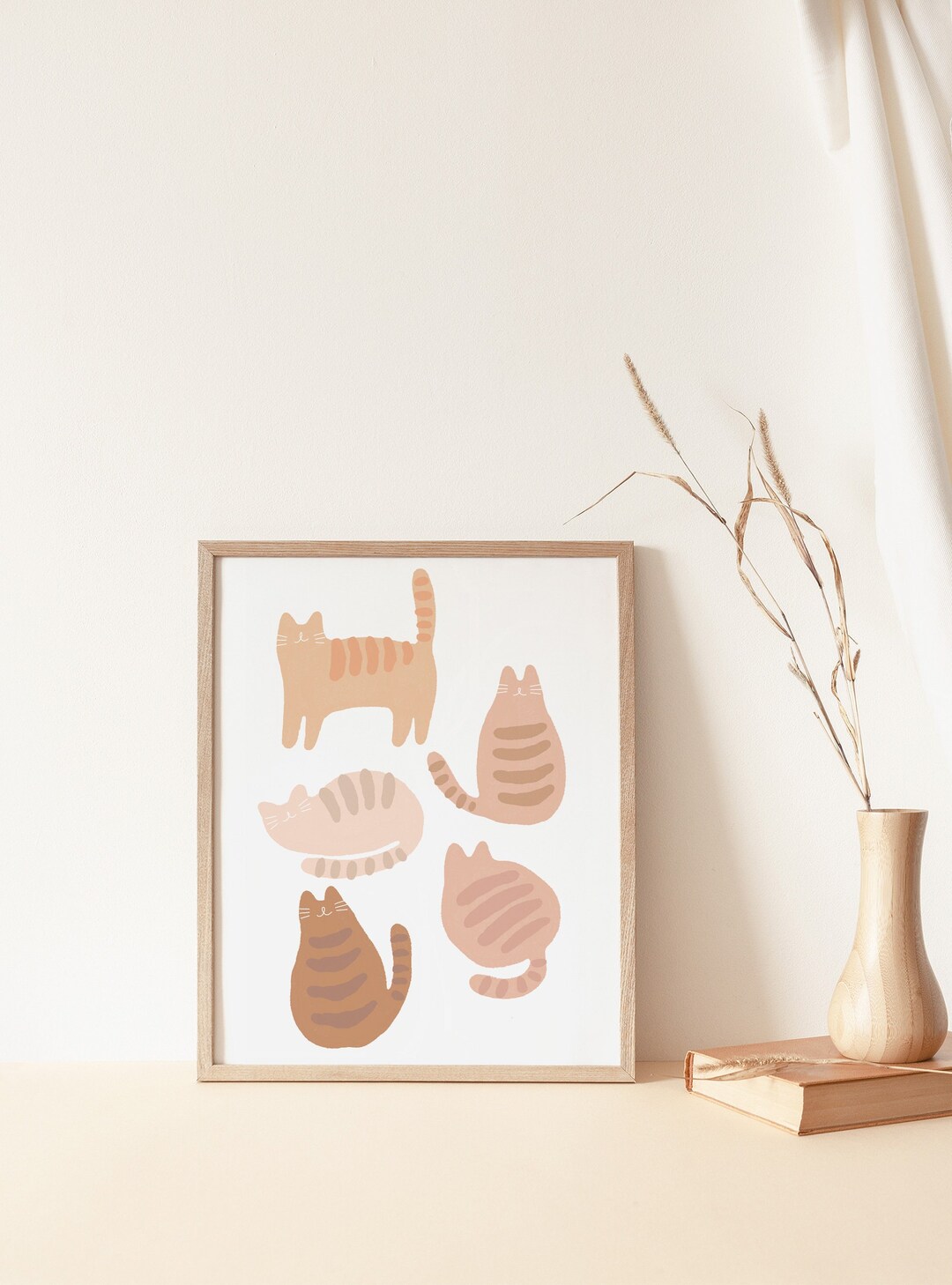 Cat Printable, Boho Printable Wall Art, Cat Poster, Digital Download ...