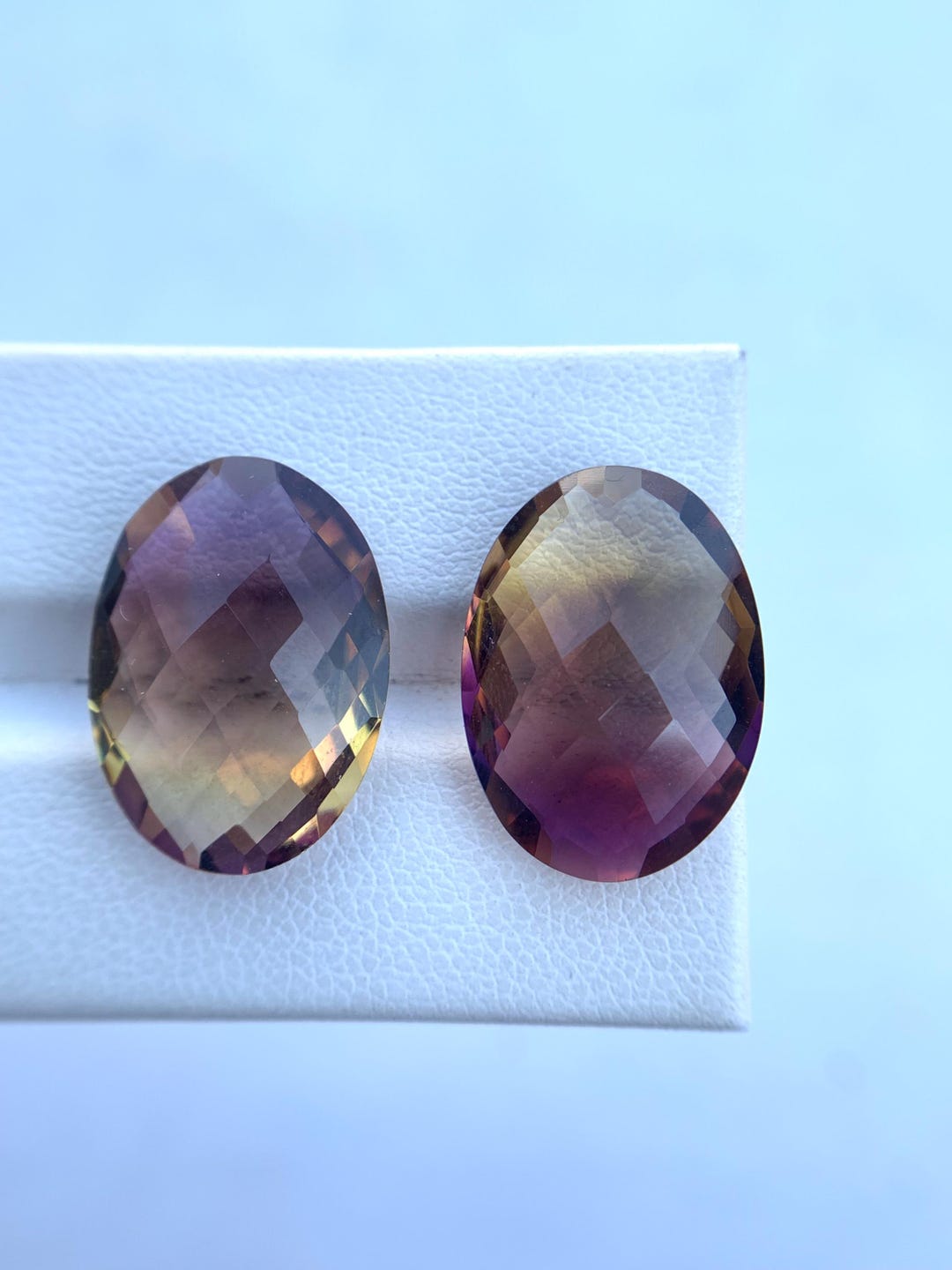 Ametrine Hydro Gemstone Pair, Oval Briolette Cut (13x18 Mm) - Etsy