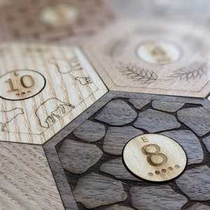3-4 Player Custom Hex Tile Game Board - Natural Veneer Plus ...