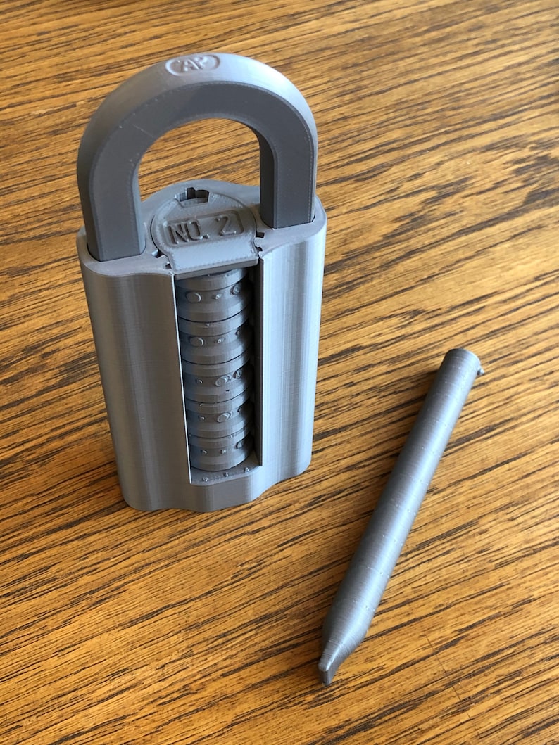Padlock Puzzle No.2 // Lock & Key 3D Printing Digital STL File - Etsy