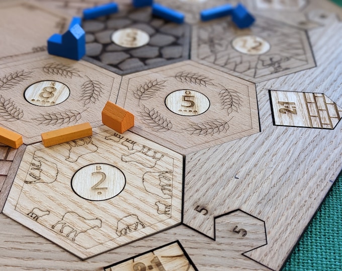 3-4 Player Custom Hex Tile Game Board Natural Veneer - Etsy