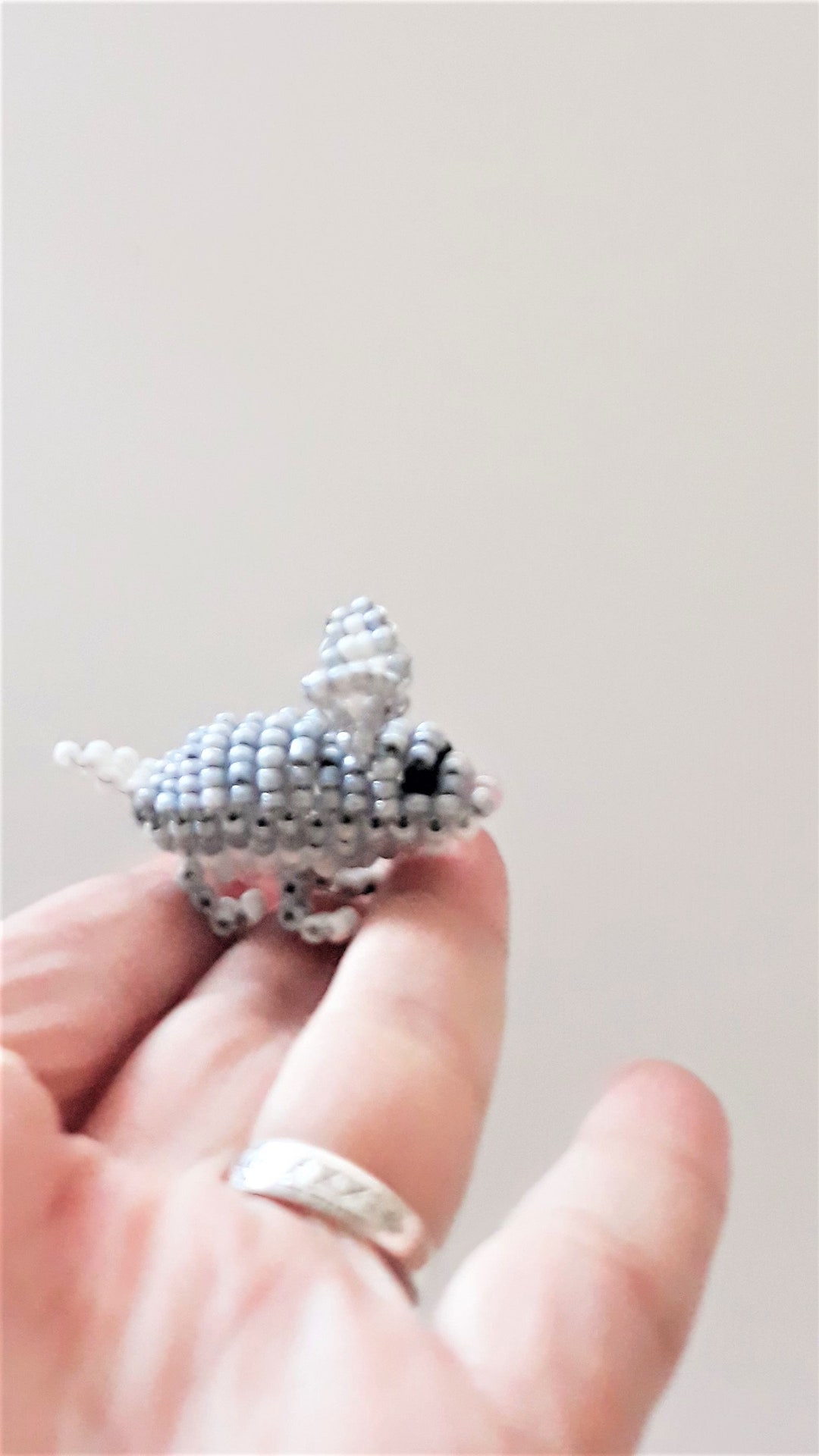 Bunny, Pearl Animals, Mini, Easter Bunny, Gift, Unique, Dollhouse - Etsy