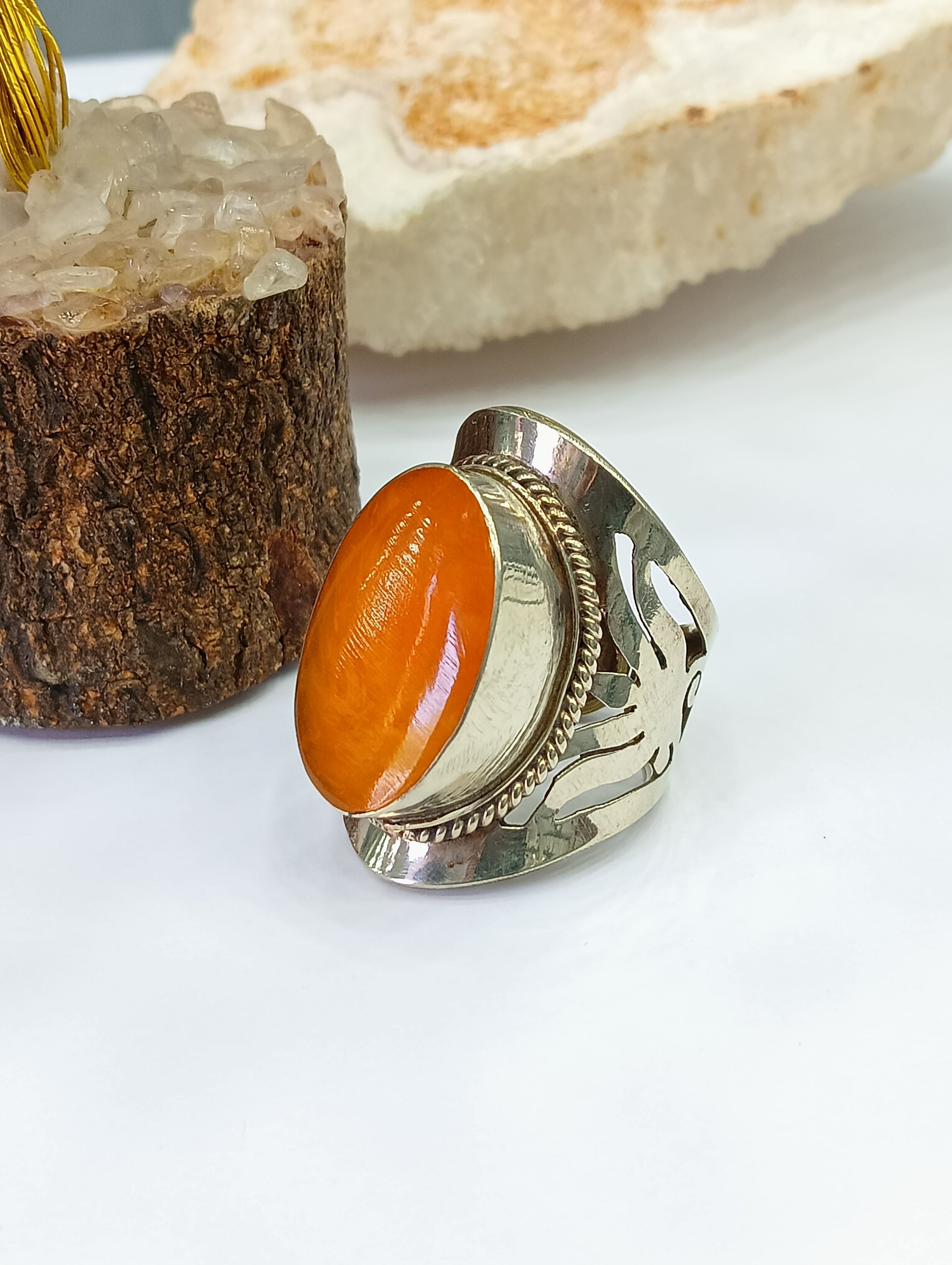 Huge Amber Rings Ethnic Nepali Jewelry Large Stone Rings - Etsy