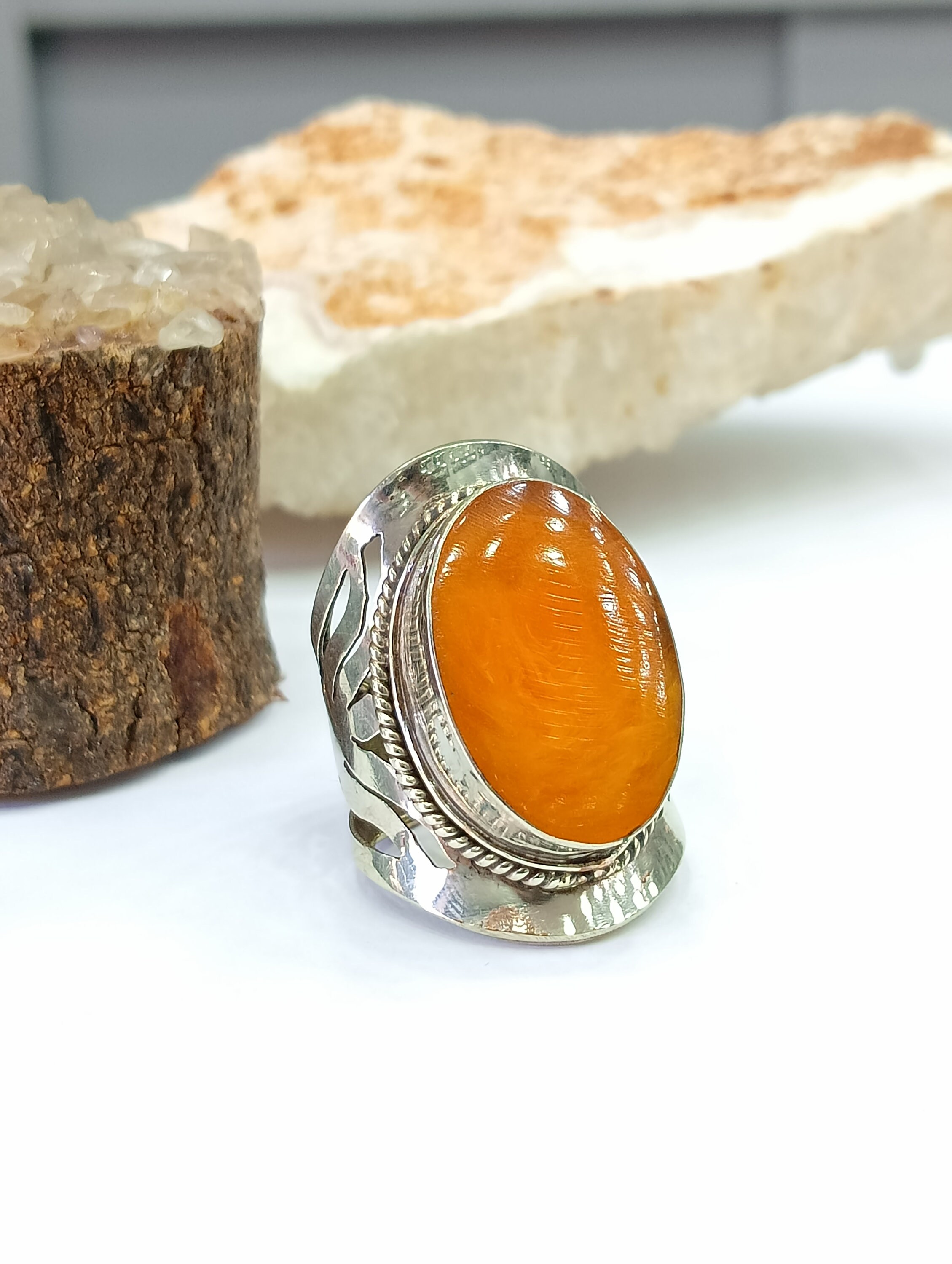 Huge Amber Rings Ethnic Nepali Jewelry Large Stone Rings - Etsy