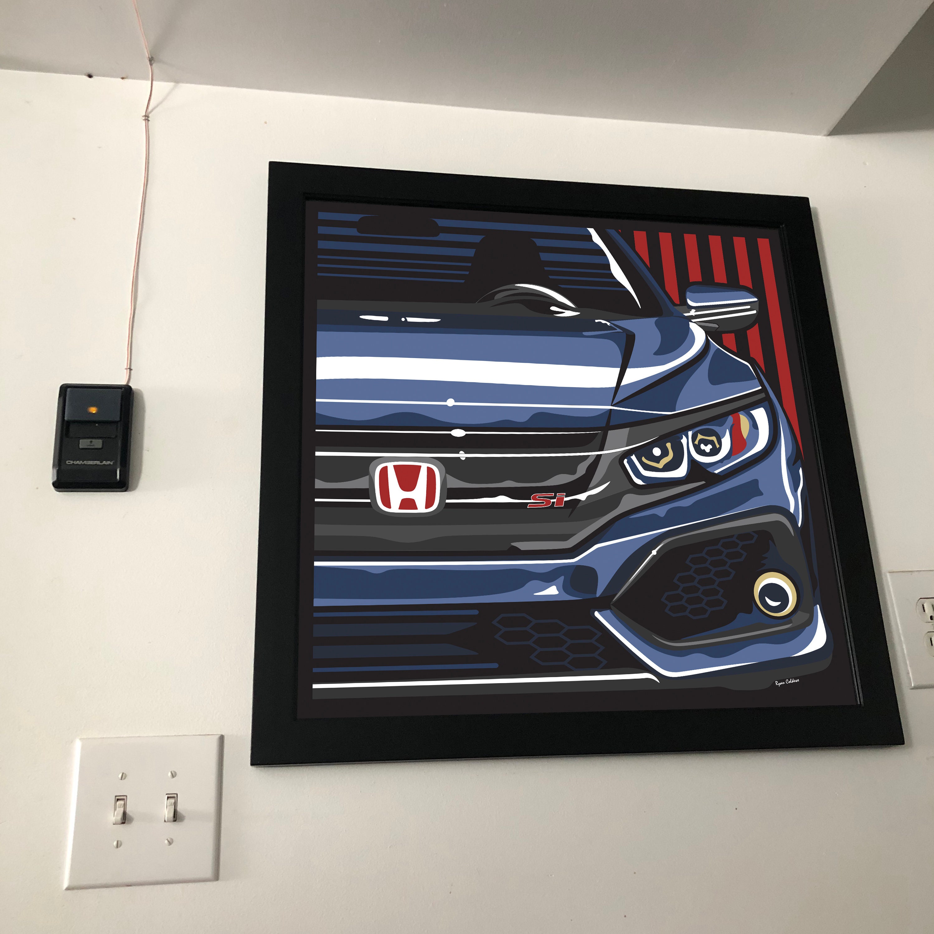 2017-2020 Honda Civic Si Tenth Gen FC3 White Wall Art Clipart - Etsy