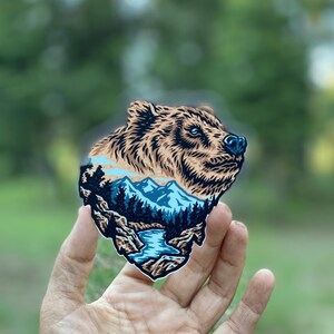 Grizzly Bear Vinyl Nature Sticker, Waterproof Vinyl Forest Lover ...