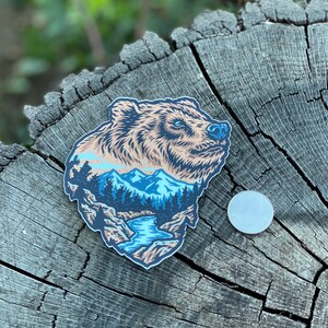 Grizzly Bear Vinyl Nature Sticker, Waterproof Vinyl Forest Lover ...