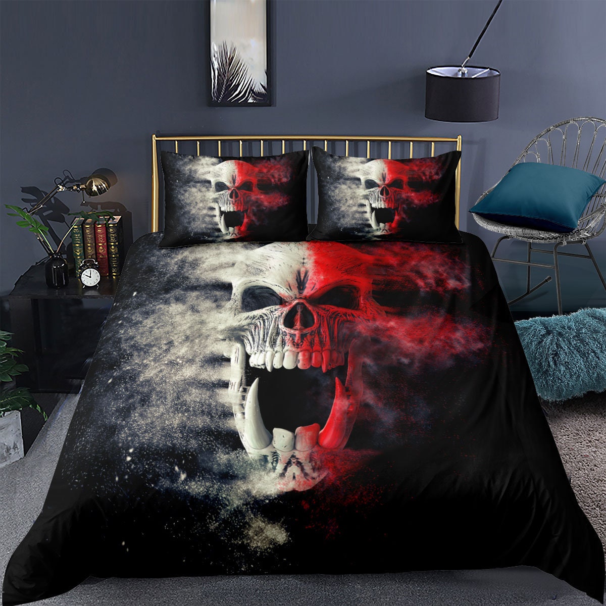 Skull Comforter Bed Sets - Etsy
