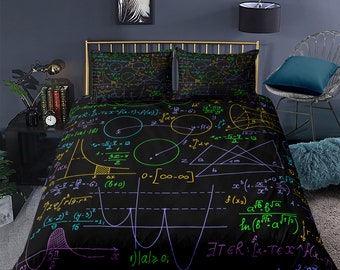 Black Geometric Twin Bedding | Etsy