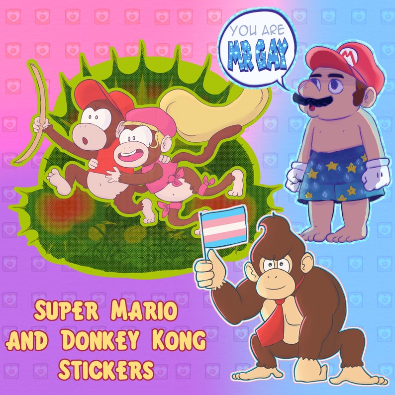Super Mario and Donkey Kong Stickers - Etsy