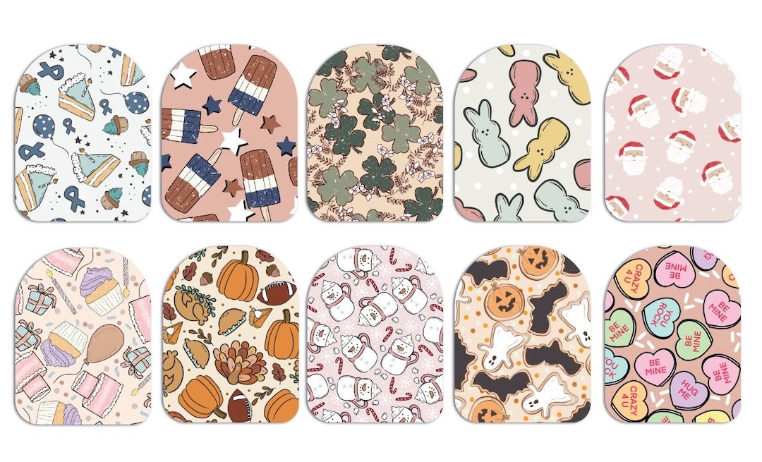 Omnipod Fabric Stickers for Surface of Pod L 10 Pack Holiday Omnipod ...