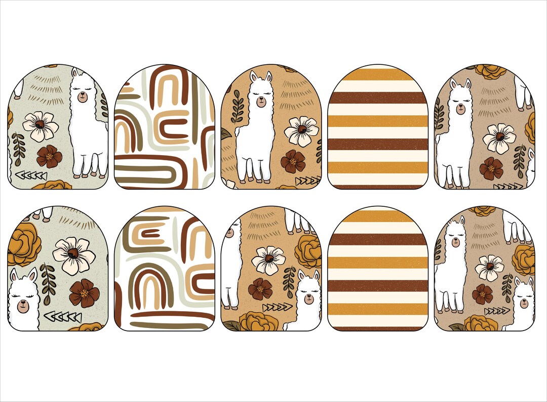 Omnipod Fabric Stickers for Surface of Pod L 10 Pack Llama Omnipod ...