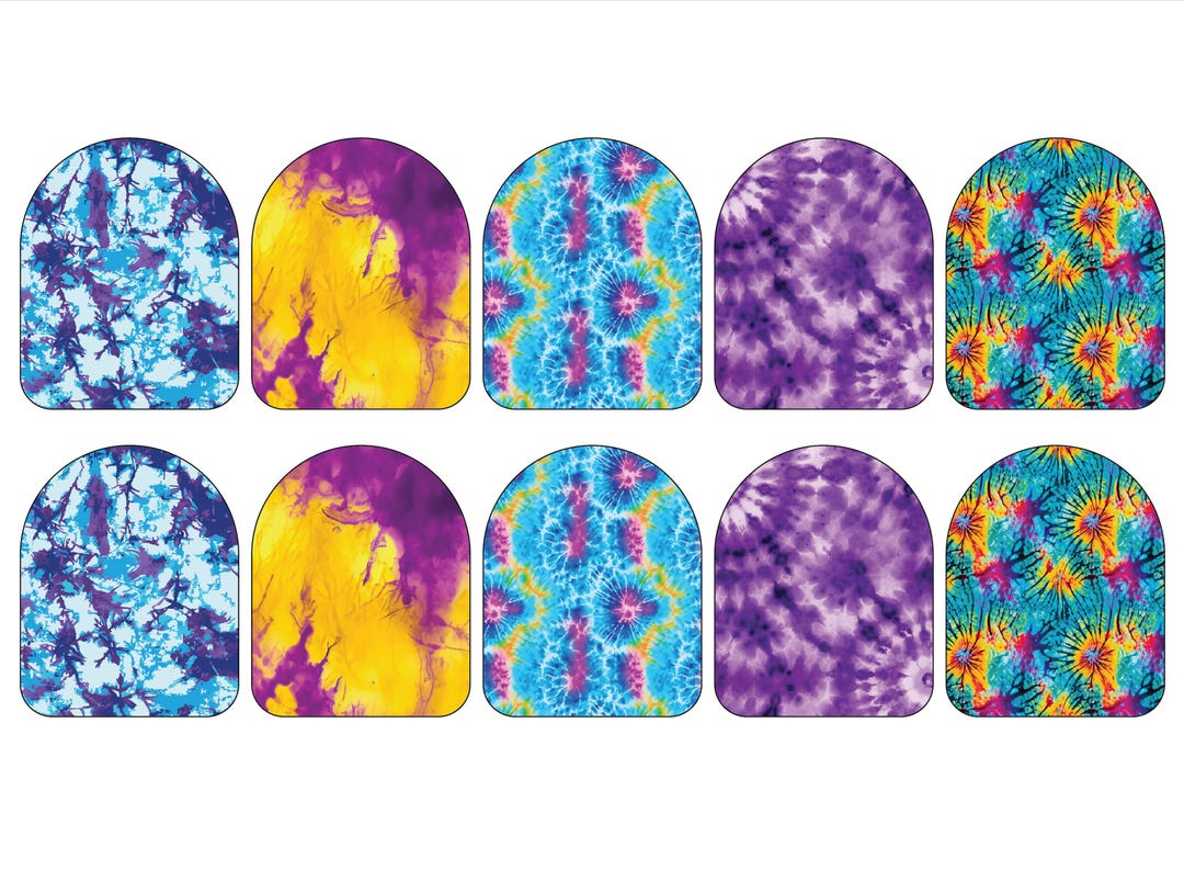 Omnipod Fabric Stickers for Surface of Pod L 10 Pack Tie Dye Omnipod ...