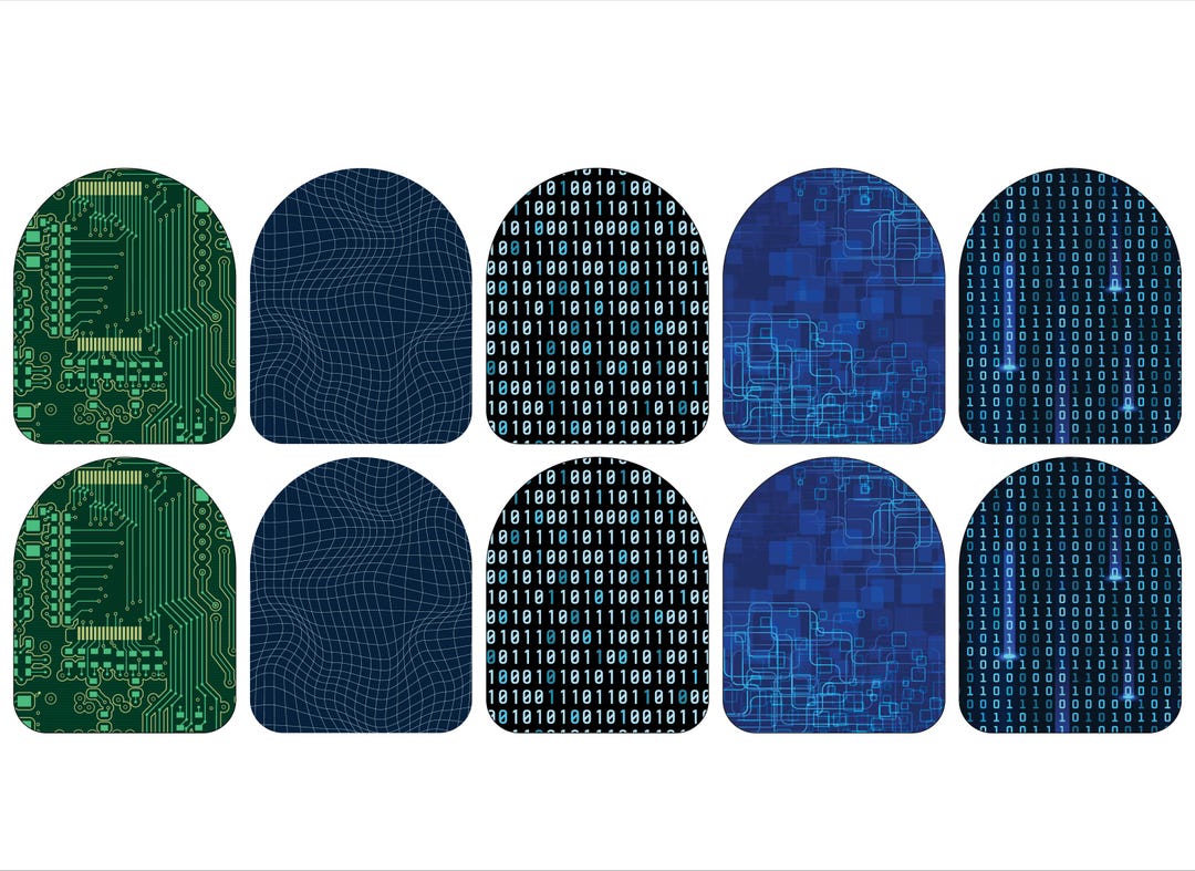 Omnipod Fabric Stickers for Surface of Pod L 10 Pack Cyber Omnipod ...