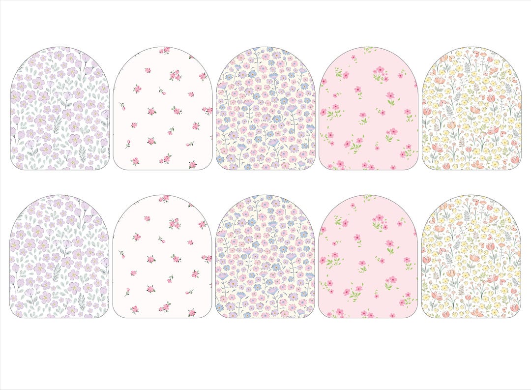 Omnipod Fabric Stickers for Surface of Pod L 10 Pack Spring Floral ...