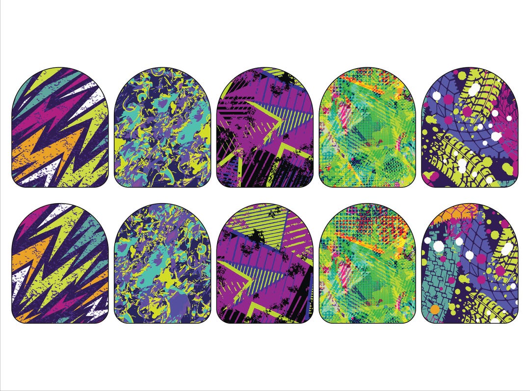 Omnipod Fabric Stickers for Surface of Pod L 10 Pack Abstract Omnipod ...