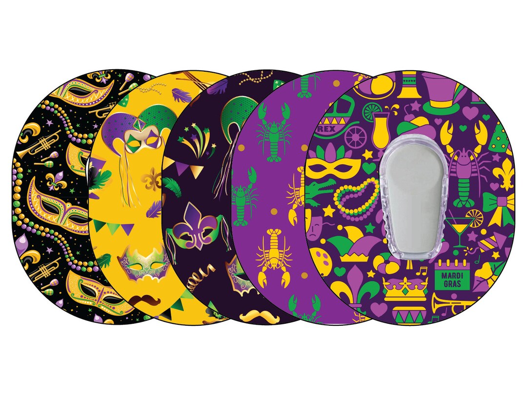 Dexcom G6 Patch Dexcom Adhesive Patch 5-CT Mardi Gras Dexcom Overpatch ...