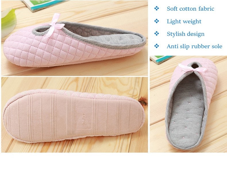 Rubber Sole Home Slippers for Women UK 4-7 - Etsy