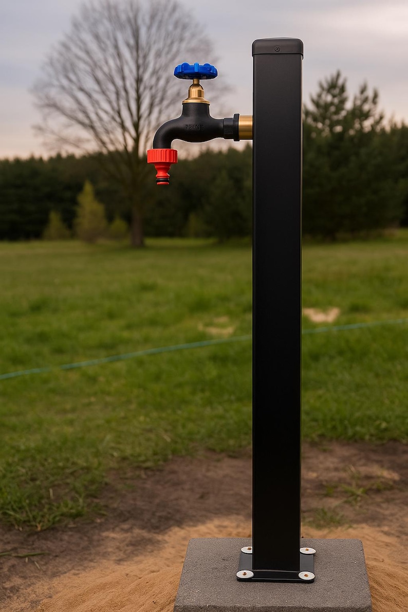 Massive Garden Water Tap: Freestanding Column Faucet, Courtyard Decor ...
