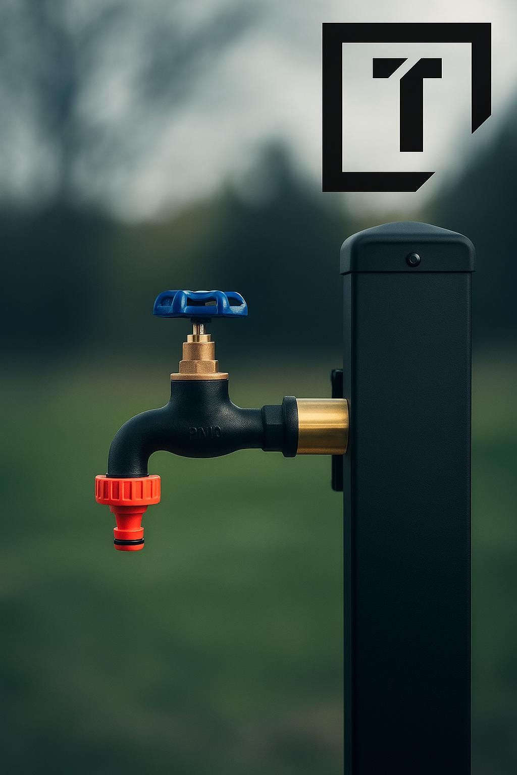 Massive Garden Water Tap: Freestanding Column Faucet, Courtyard Decor ...