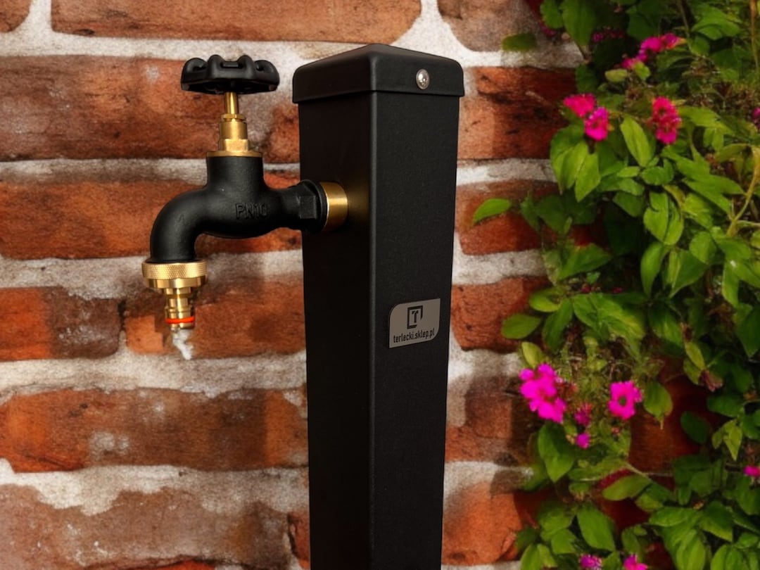 Massive Garden Water Tap: Freestanding Column Faucet, Courtyard Decor ...