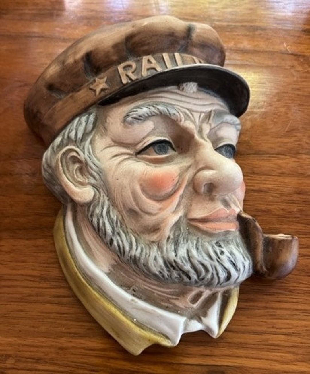 Lefton Railway Man With Pipe Head Plaque - Etsy