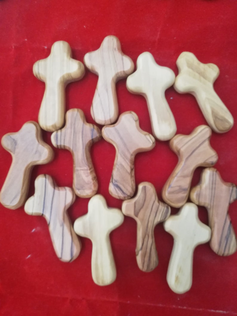 Comfort Cross 6.5 Cm 30 Piece . Hand Carved Olive Wood Comfort Cross by ...