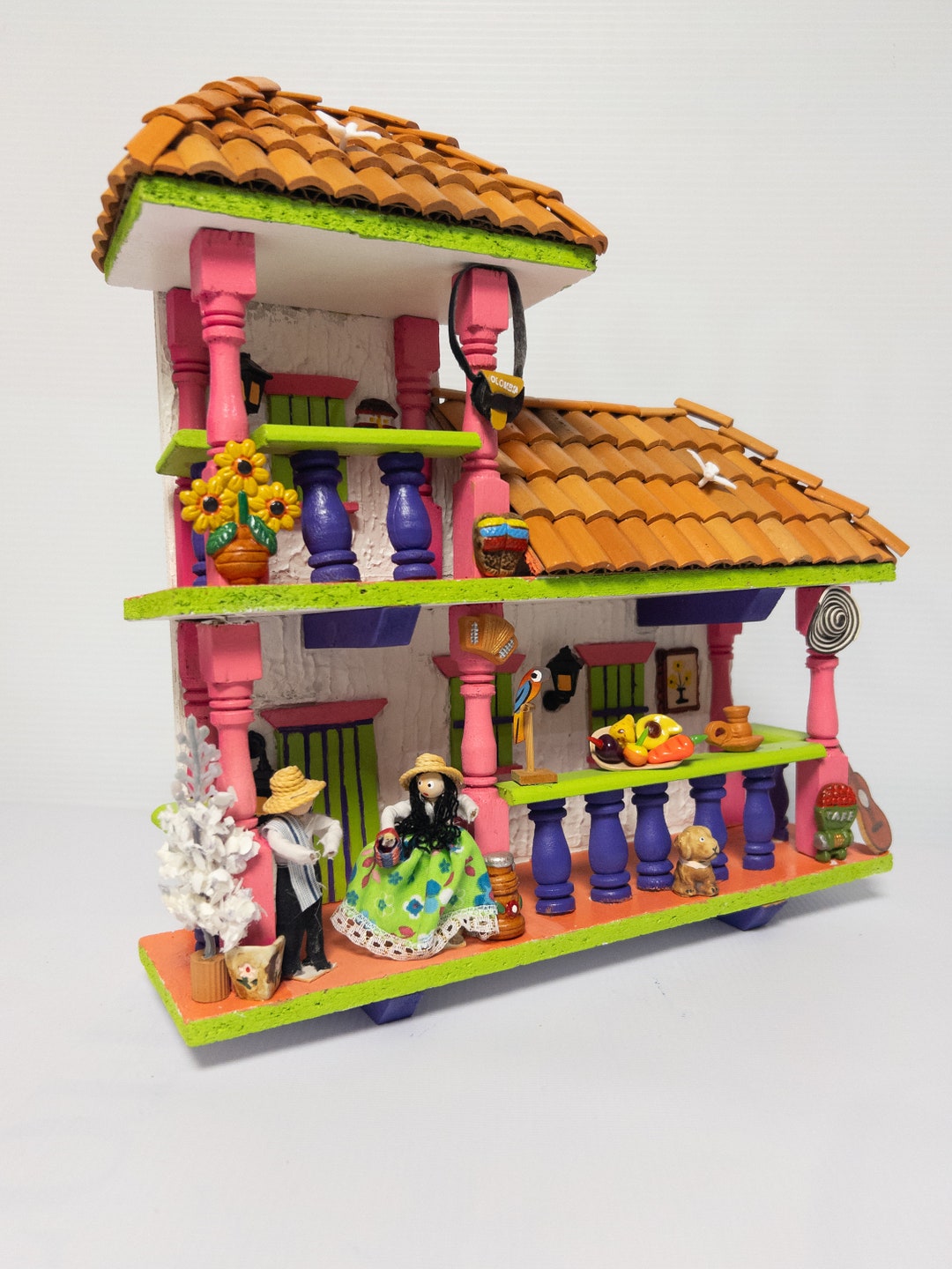 Colombian Balcones, Casita Hispanic Wall Decor, Latin Ceramic, Wooden ...