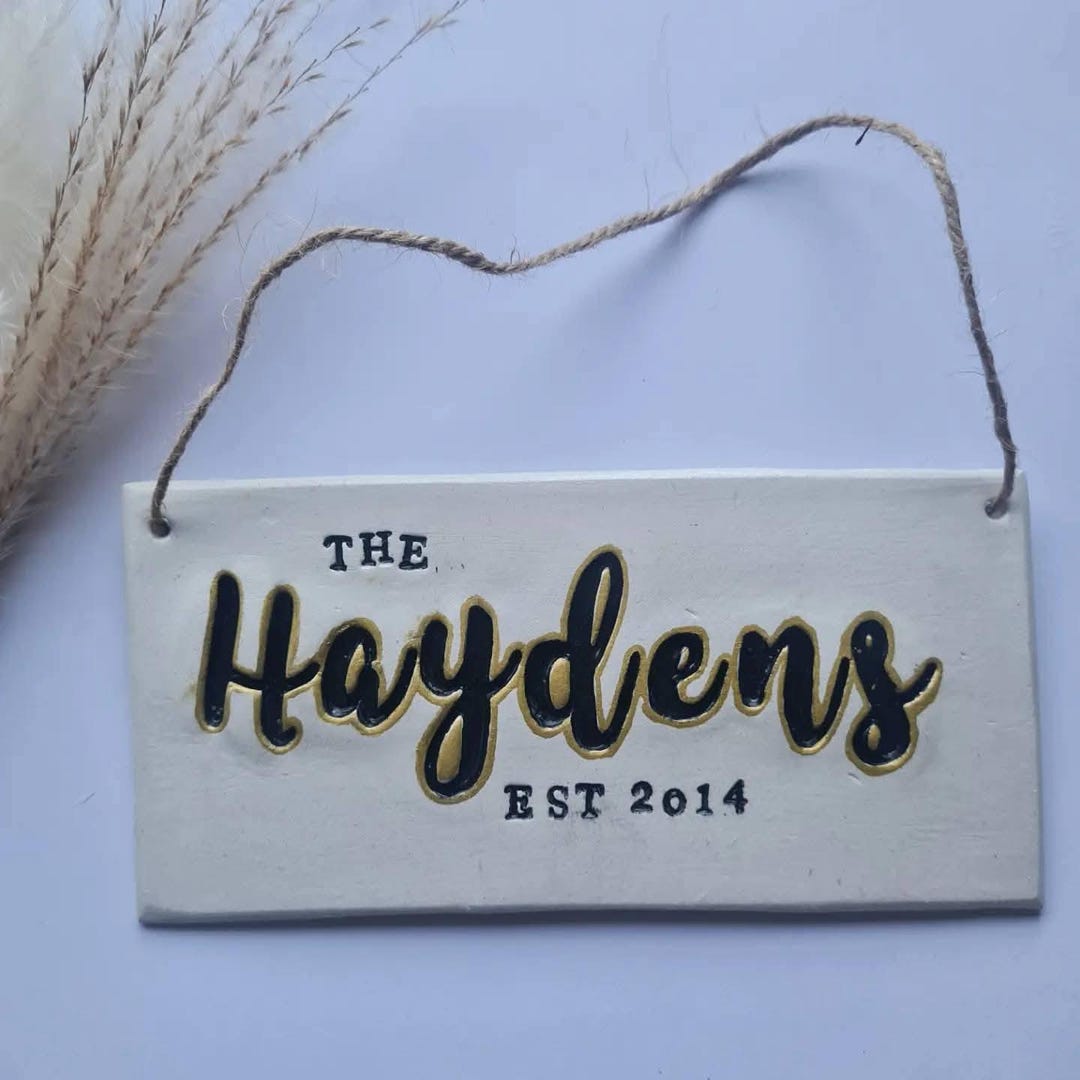 Personalised Family Name Plaque – Custom Surname Sign With Year ...