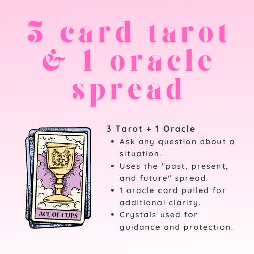3 Card Tarot 1 Oracle Card Spread Reading Tarot Reading - Etsy