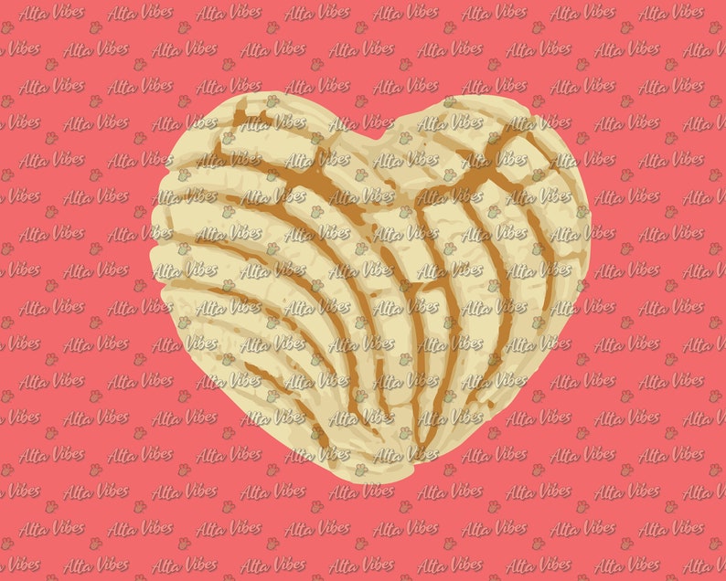 Heart Concha PNG Pack - Concha De Corazon - Pan Dulce Illustration ...
