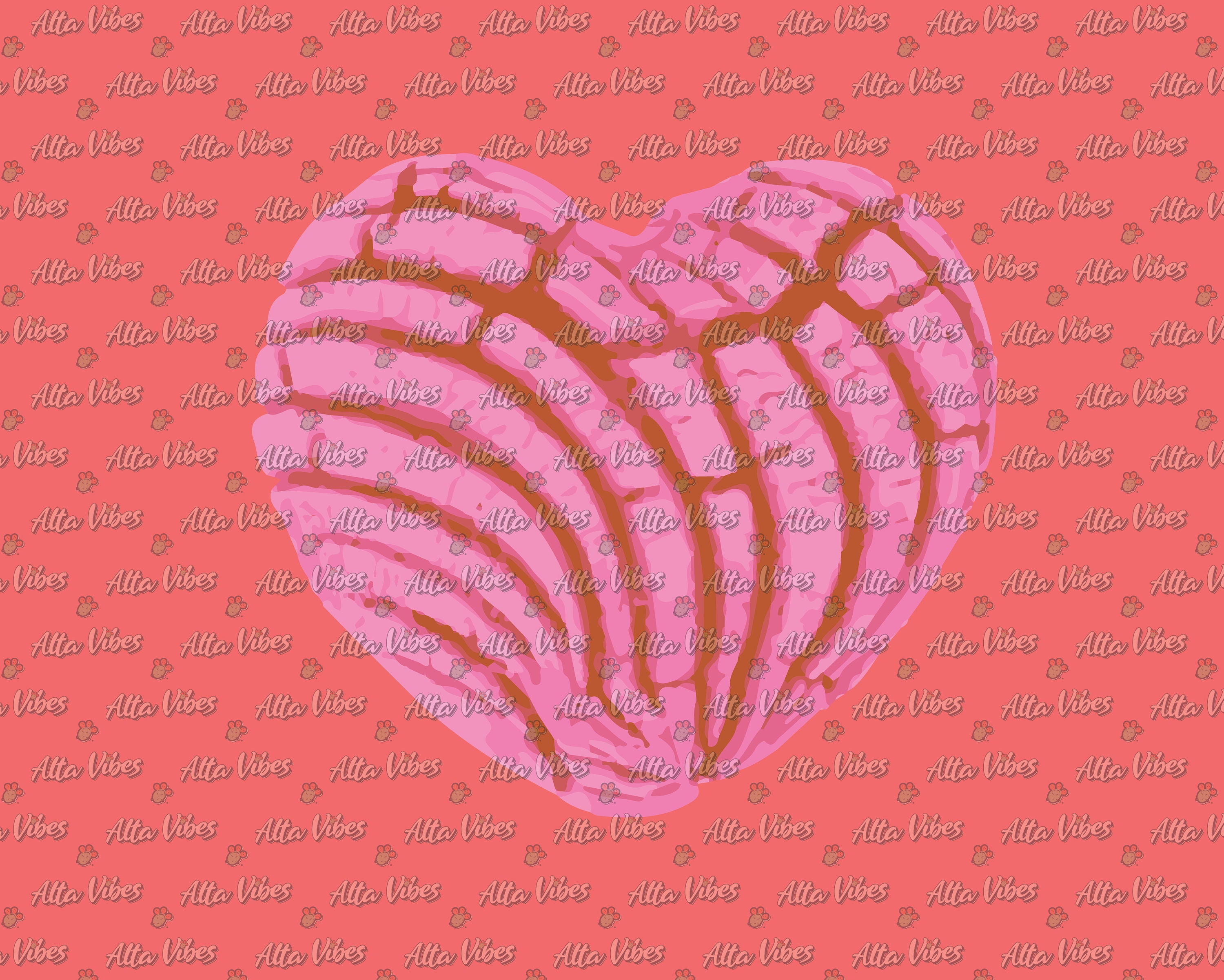 Heart Concha PNG Pack - Concha De Corazon - Pan Dulce Illustration ...