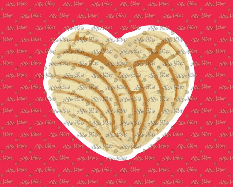 Heart Concha PNG Pack - Concha De Corazon - Pan Dulce Illustration ...