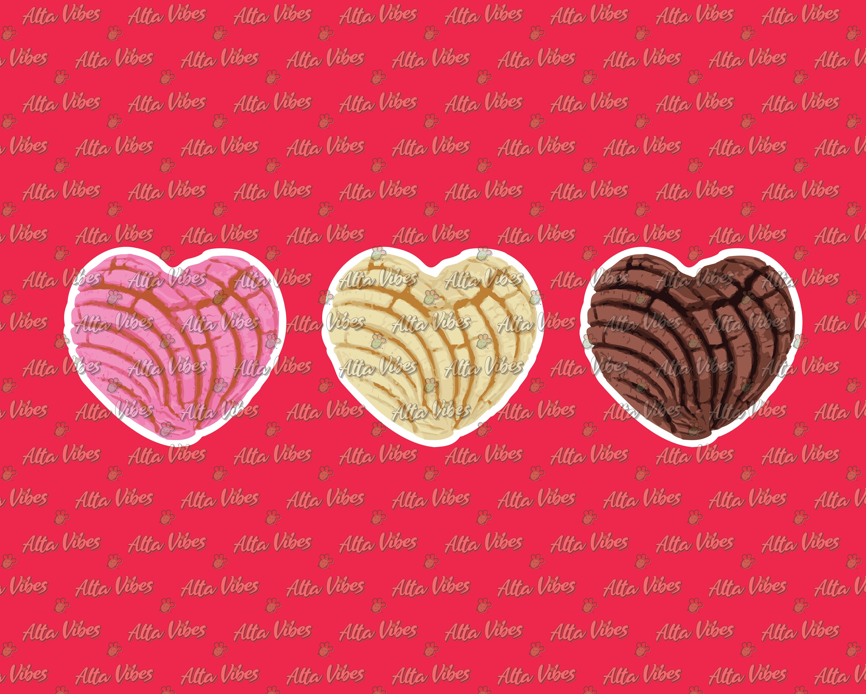 Heart Concha PNG Pack Concha De Corazon Pan Dulce Illustration, Mexican ...