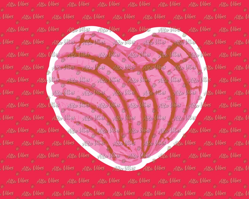 Heart Concha PNG Pack - Concha De Corazon - Pan Dulce Illustration ...
