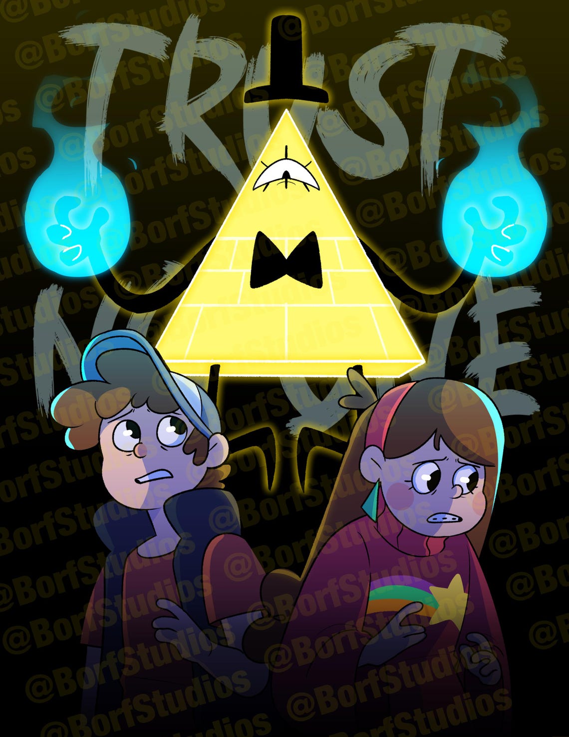 Bill Cipher & Mystery Twins Digital Print - Etsy